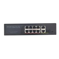 China 8 Port 100M PoE Switch with 2 Uplink Ports 250m Distance 4KV Lightning Protection for sale