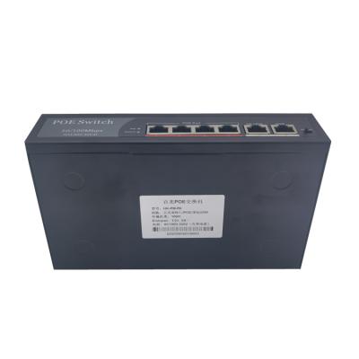 China OEM ODM 4 Port 100Mbps PoE Switch with 2 Uplink Ports 250m Distance for sale