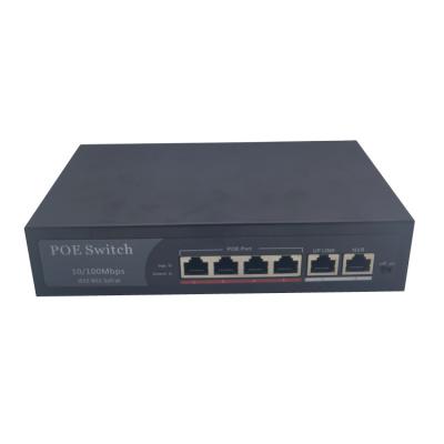 China 4EP+2E Series 100M PoE Switch 4 PoE Ports 2 Uplink Ports 250m Distance 65W for sale