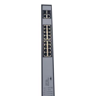 China 18 Port 100Mbps POE Fiber Managed Switch with 16 POE Ports 2 Uplink Ports VLAN DIP 250m for sale