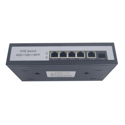 China 4 Port Gigabit PoE Switch with 1 SFP Uplink 30W per Port 1000Mbps for sale