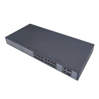 China HK-16G 16 Port Gigabit PoE Switch with 2 SFP Uplink 250W 30W per Port for sale