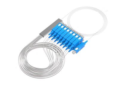 China FTTH Steel Tube PLC Fiber Optic Splitter 1x4 1x8 1x16 with SC APC/UPC Connectors for 1260-1650nm Networks for sale