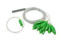 China FTTH Steel Tube PLC Fiber Optic Splitter 1x4 1x8 1x16 with SC APC/UPC Connectors for 1260-1650nm Networks for sale