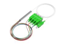 China FTTH Steel Tube PLC Fiber Optic Splitter 1x4 1x8 1x16 with SC APC/UPC Connectors for 1260-1650nm Networks for sale