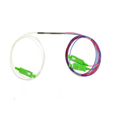 China 1x2 FTB Optical PON Splitter SC/APC Connector 1260-1650nm Single Mode FBT Technology for sale
