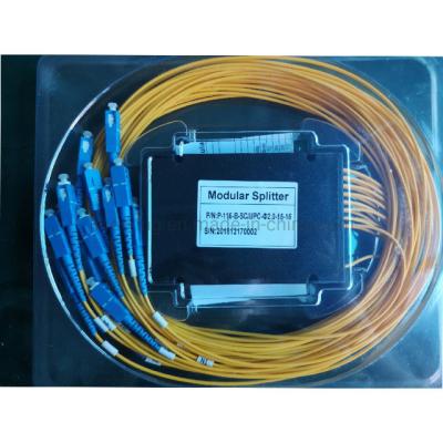 China FTTH 1:32 SC APC Cassette Box Fiber Optic PLC Splitter - 1260-1650nm Wavelength, -40°C to 85°C Operating Range for sale
