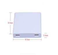 China FTTH 2 Ports Fiber Optic Terminal Box 86x86x23mm for Indoor Outdoor Cable Termination for sale
