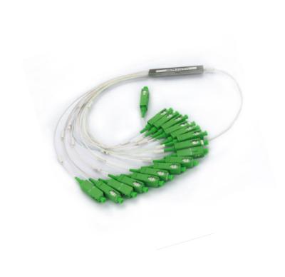 China Steel Tube PLC Fiber Optic Splitter 1x2 to 1x64 with 1260-1650nm Wavelength and -40°C to 85°C Operating Range for sale