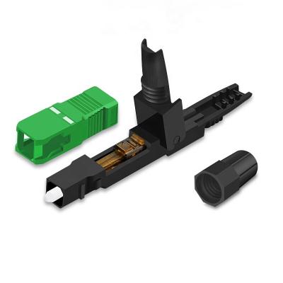 China SC APC Fiber Optic Quick Connector - 0.3dB Tensile, 50.5mm Length for FTTH Field Installation for sale