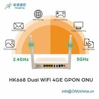 China AC1200 GPON ONU Router 4GE 1TEL 2USB Dual Band 2.4G 5G WiFi FTTH Modem for sale