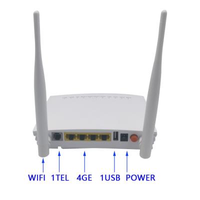 China OEM HG130Z XPON ONU 1GE 3FE 1TEL 2.4G WiFi 12VDC 20KM Transmission for sale