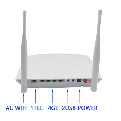 China HG260P WiFi XPON ONU with 4GE Ports, 1 Telephone Port, and 2.4GHz/5GHz Dual Band WiFi - 20KM Transmission for sale