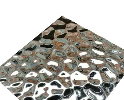 China Water Ripple Embossed Stainless Steel Sheet STS 430 STS 201 PVD Color Coating for sale