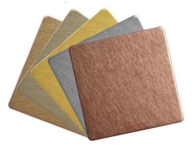 China Bronze Coating Stainless Steel Sheet Metal Flat Shape 304 316L 100micron PVC for sale