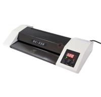 China Gold color, black color and digital display pouch laminator with 4 rollers, heating lamp for sale
