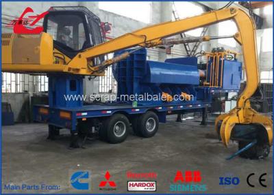 China Large Capacity Trailer mounted Scrap Baler Logger For Light Metal Scrap for sale
