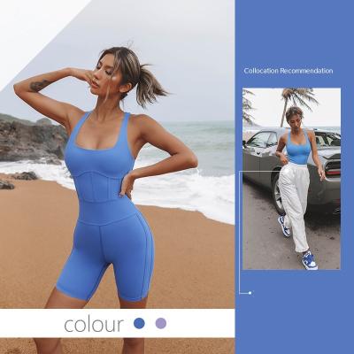 China New Breathable Summer Yoga One-Piece Clothes Sports Fitness Dance Integrated Yoga Training Aerial Set for sale