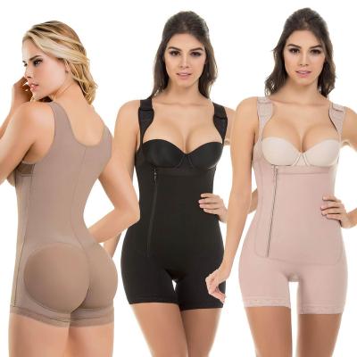 China Hot Sale Antibacterial Plus Size Creams Shaper Seamless Zipper Tummy Control Jumpsuit Fajas Colombianas Creams Corset Shapewear For Women s-6xl for sale