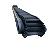 China Heavy Duty Corrugated Sidewall Conveyor Belt 400mm Height High Tensile Strength Cleated Rubber Belt for sale