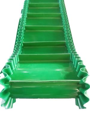 China Flat Surface PVC PU Conveyor Belt 100mm - 2800mm Width Corrugated Belt for sale