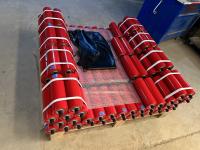 China OEM Heavy Duty Idler Rollers Red Corrosion Resistant Idler Rollers With Bearings for sale