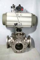 China 3 Way Ball Valve With Rotary Actuator Micro Pneumatic Rotary Actuator for sale