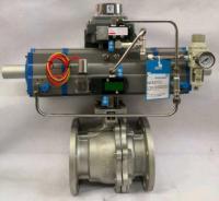 China 3 Way Pneumatic Operated Ball Valve Three Stage Pneumatic Actuator for sale