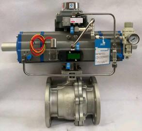 China 3 Way Pneumatic Operated Ball Valve Three Stage Pneumatic Actuator for sale