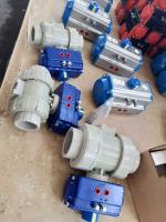 China Double Acting Pneumatic Actuator PVC ball valve with pneumatic actuator for sale