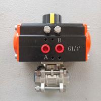 China 90 Degree Rotary Actuator Rack And Pinion Pneumatic Control Ball Valve for sale