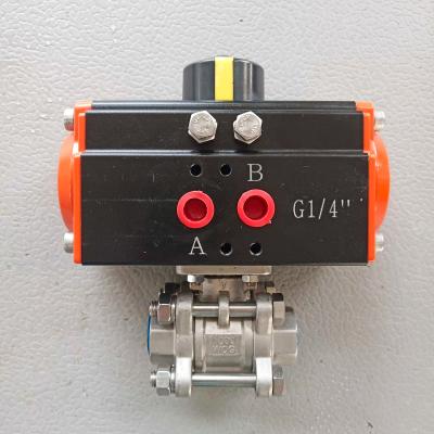 China 90 Degree Rotary Actuator Rack And Pinion Pneumatic Control Ball Valve for sale