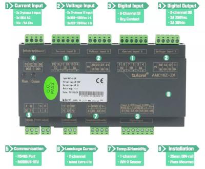 China Acrel Branch Multi Channel Circuit Energy Meter RS485 Dual Independent AC for sale