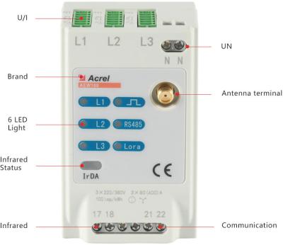 China AEW100-D36X Wireless Lora Power Meter 400a With 3 Split Core Current Transformer for sale