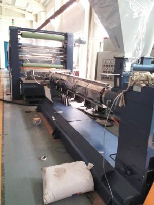 China PP Flat Yarn Polystyrene Tape Extrusion Line For Plastic Woven Bag 140kg / H 100r / Min for sale