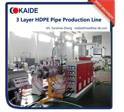 China 20-110mm 3 layer HDPE pipe extruder machine  High speed Cheap price for sale