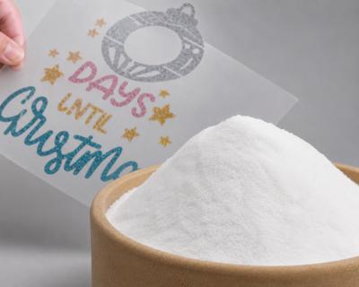 China Screen Printing PES Hot Melt Adhesive Powder For Glitter Flock Transfer 80-200um for sale
