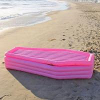 China Customized PVC Inflatable Coffin Swimming Pool Float 180cm Long 0.25mm Thickness for sale