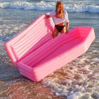 China Customized PVC Inflatable Coffin Swimming Pool Float 180cm Long 0.25mm Thickness for sale