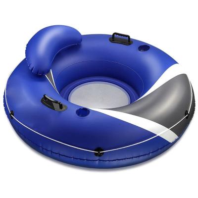 China Customized Heavy Duty Inflatable Pool Float for Adults 53cm PVC River Tube for sale
