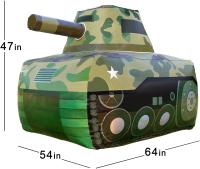 China Customized PVC Inflatable Battle Tank Toy for Kids Birthday Party 15kg for sale