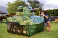 China Customized PVC Inflatable Battle Tank Toy for Kids Birthday Party 15kg for sale