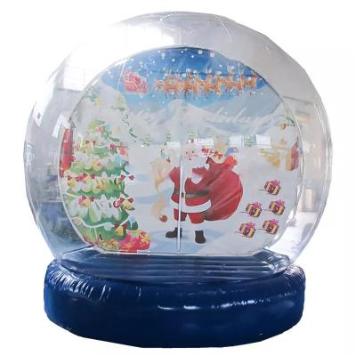 China Inflatable Snow Globe Photo Booth Transparent Bubble Tent 10ft Christmas Decoration for sale