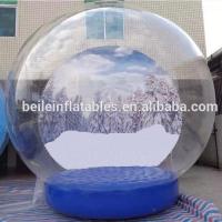 China Inflatable Snow Globe Photo Booth Transparent Bubble Tent 10ft Christmas Decoration for sale