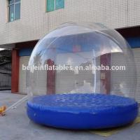 China Inflatable Snow Globe Photo Booth Transparent Bubble Tent 10ft Christmas Decoration for sale