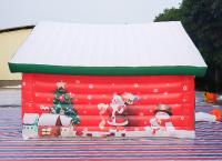 China Custom Inflatable Christmas Cottage 4x3x3m Nylon Oxford Fabric Holiday House for sale