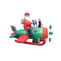 China Custom Inflatable Santa on Airplane 8ft Long 190T Polyester Fabric for Water Beach Amusement for sale