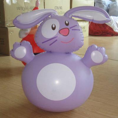 China Custom PVC Inflatable Rabbit Tumbler Toy 1.1m for Kids Party Promotion for sale