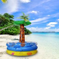 China Inflatable PVC Palm Tree Cooler Ice Bucket Drink Holder 36x27cm Custom Logo for sale