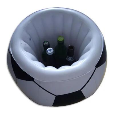China Custom PVC Inflatable Football Cooler Beverages Ice Bucket 60cm 0.25mm for sale